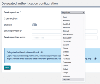 Delegated authentication configuration (For administrators)