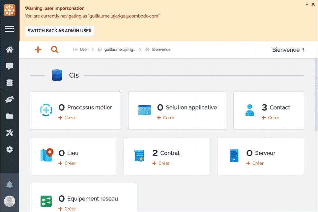 User impersonation (For administrators)